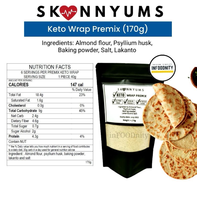 Tepung Keto Baking Premix Flour Low Carb Pancake Waffle Almond Bread ...