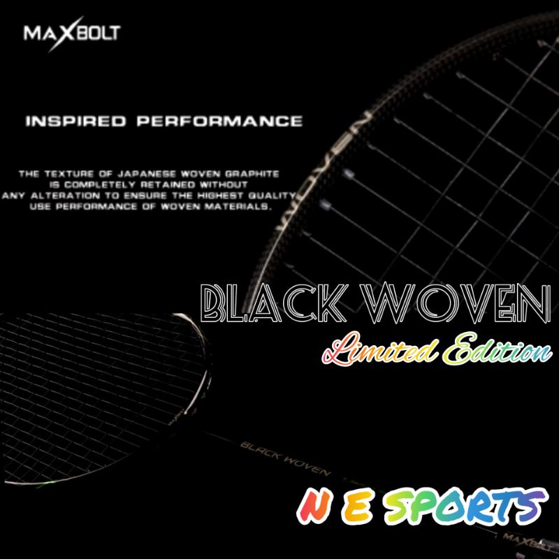 Maxbolt Black Woven Black Limited Edition Badminton Rackets | Shopee ...
