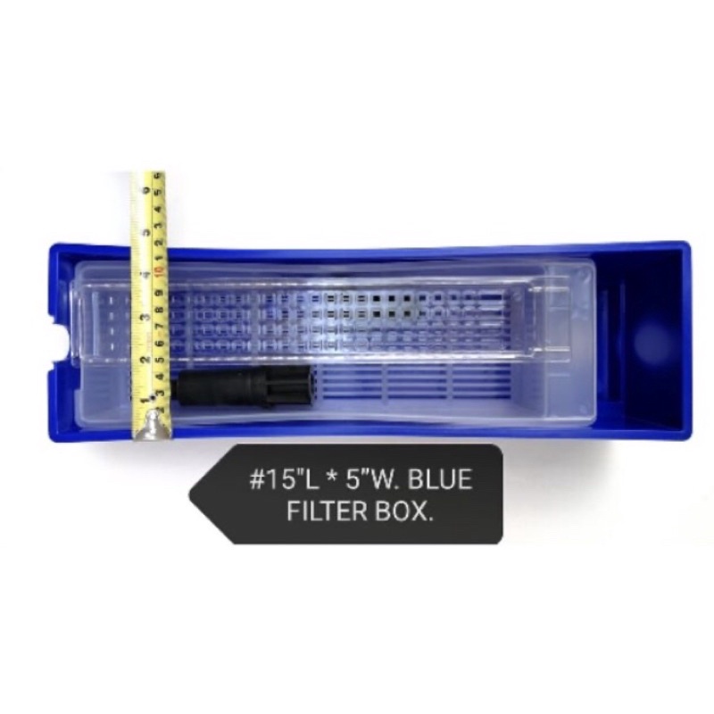 🔥READY STOCK🔥 BLUE AQUARIUM TOP FILTER BOX CONTAINER (39cm x 12cm X ...
