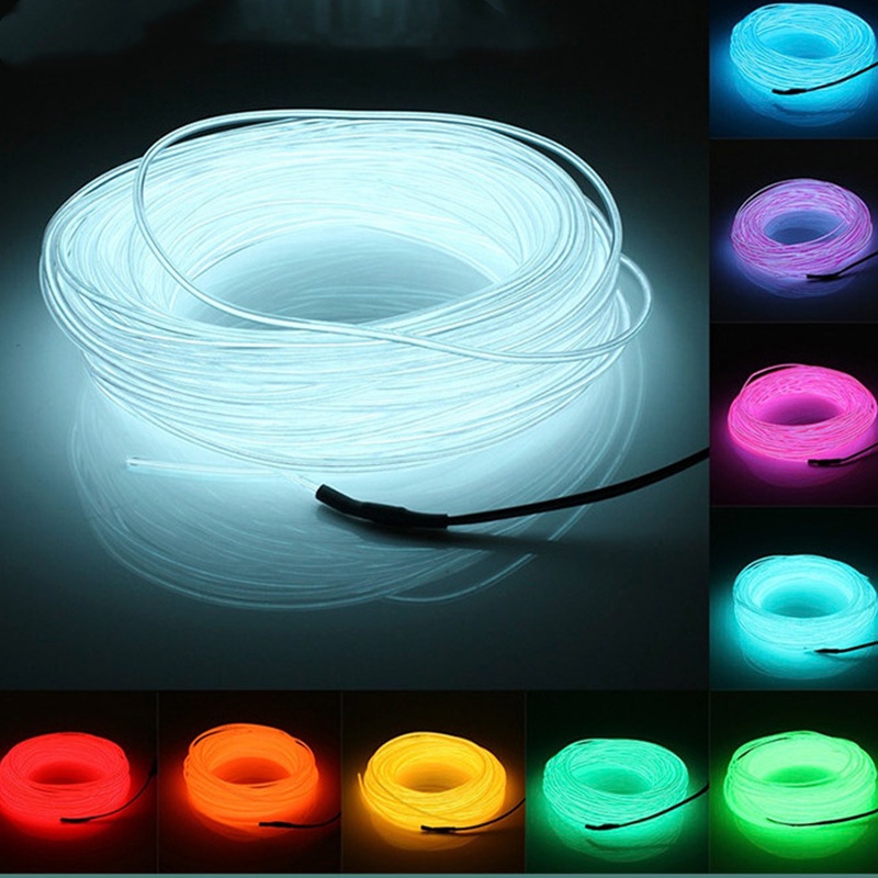 1/3/5m DIY Neon Cold Light EL LED Sign Wire Car Flexible Waterproof ...