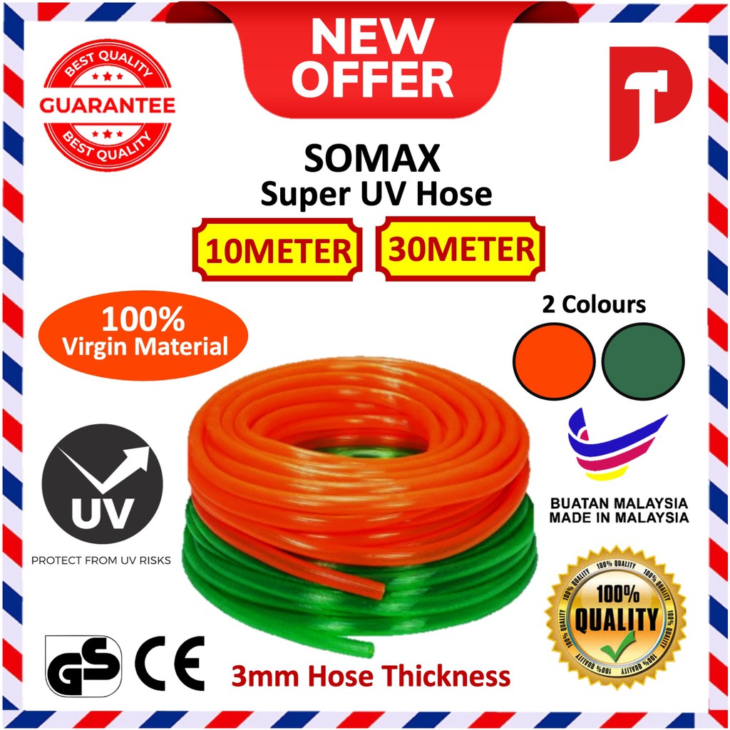 Super UV Garden Hose Pipe 🔥 Ready Stocks 🔥 Orange/Green Pail Hos (10M ...