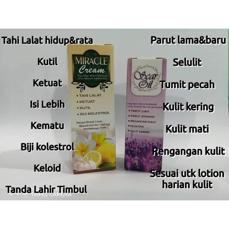MIRACLE CREAM & SCAR OIL (SET COMBO) | Shopee Malaysia
