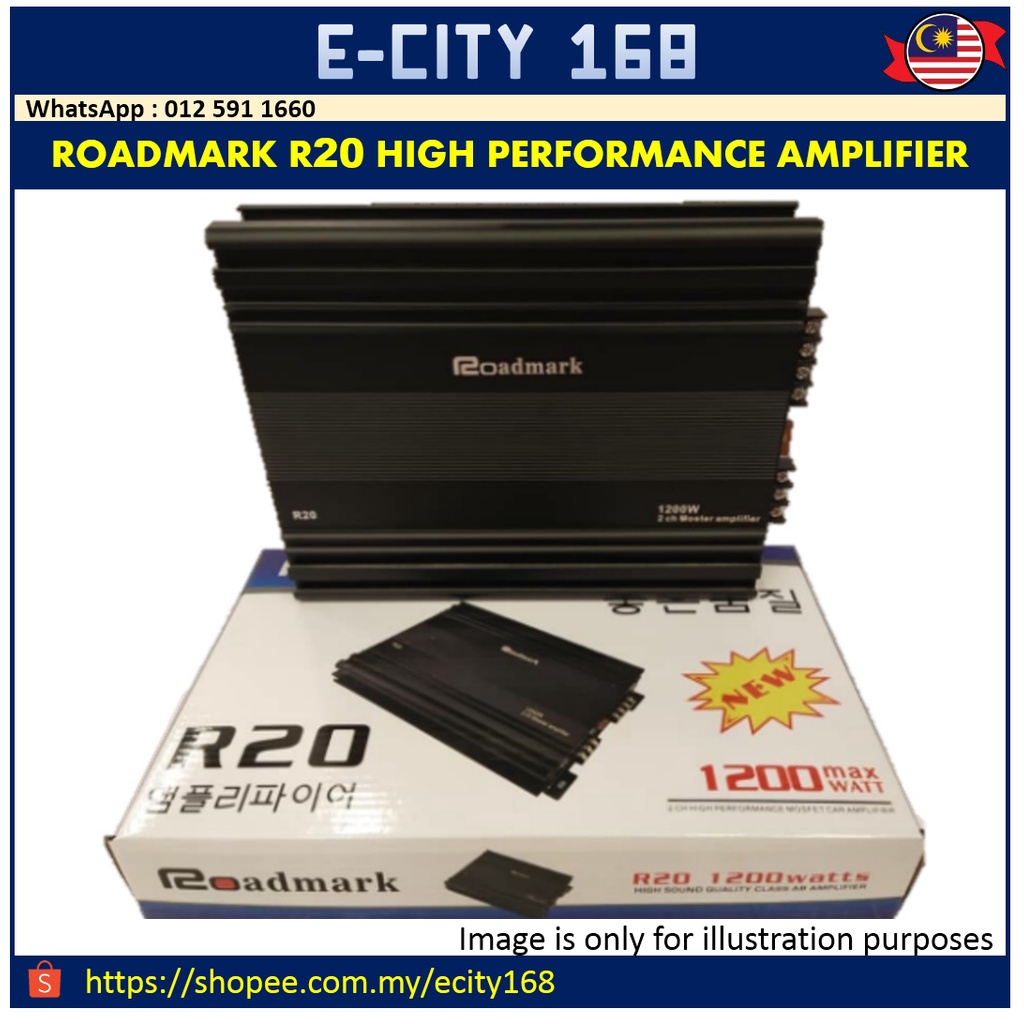 Roadmark R20 2 Channel High Performance Mosfet Car Amplifier 1200 Max ...