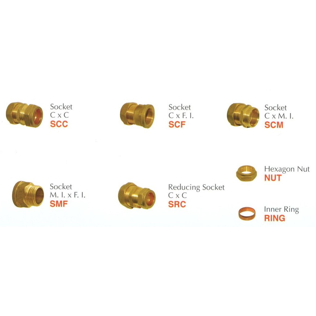 (Sizes) Brass Copper Socket & Elbow Pipe Fitting; Tembaga Paip Air ...