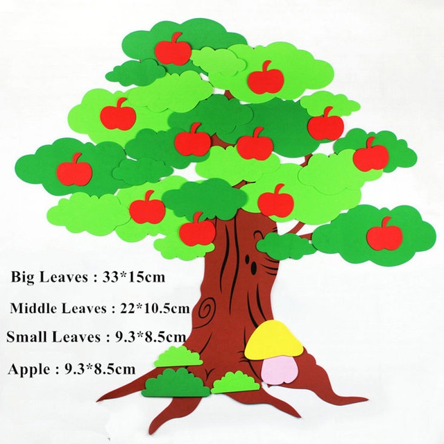 eva foamTrees Craft pokok Wall Decoration Kindergarten Layout Kartun ...