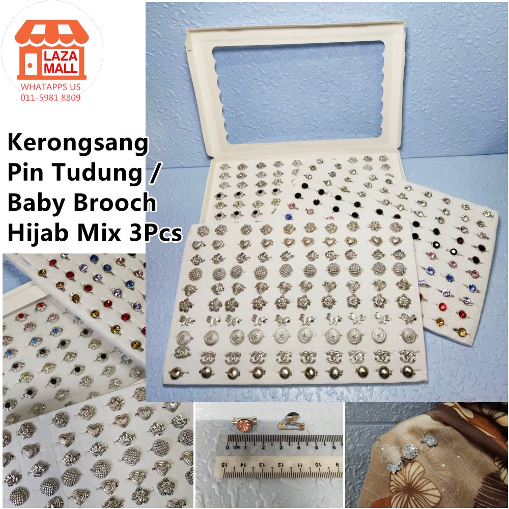 Hari Raya Promo !! Random 3pcs Baby Brooch Hijab Kerongsang Pin Tudung ...