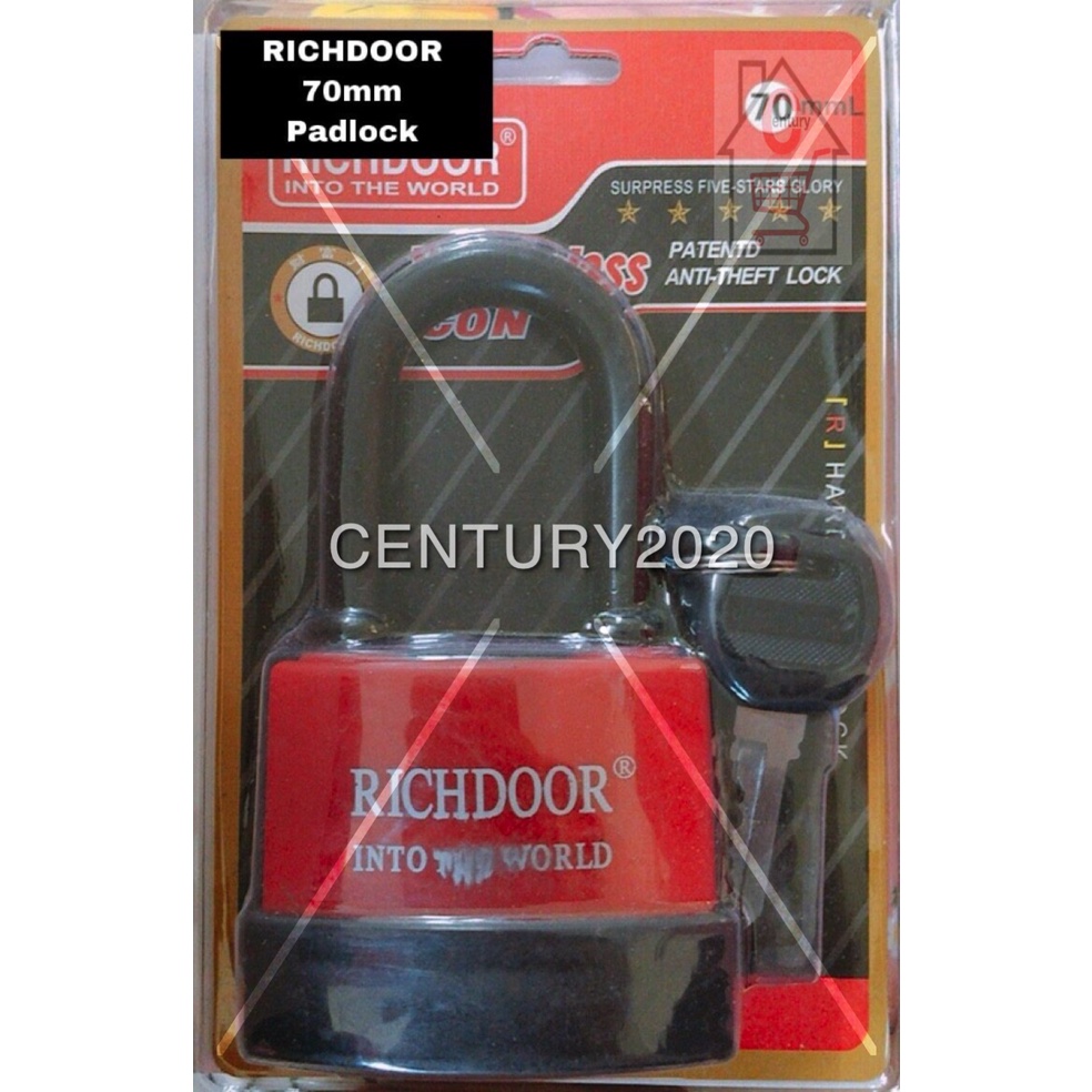 RICHDOOR Padlock Long Anti Theft Pad Lock Laminated Waterproof Lock ...