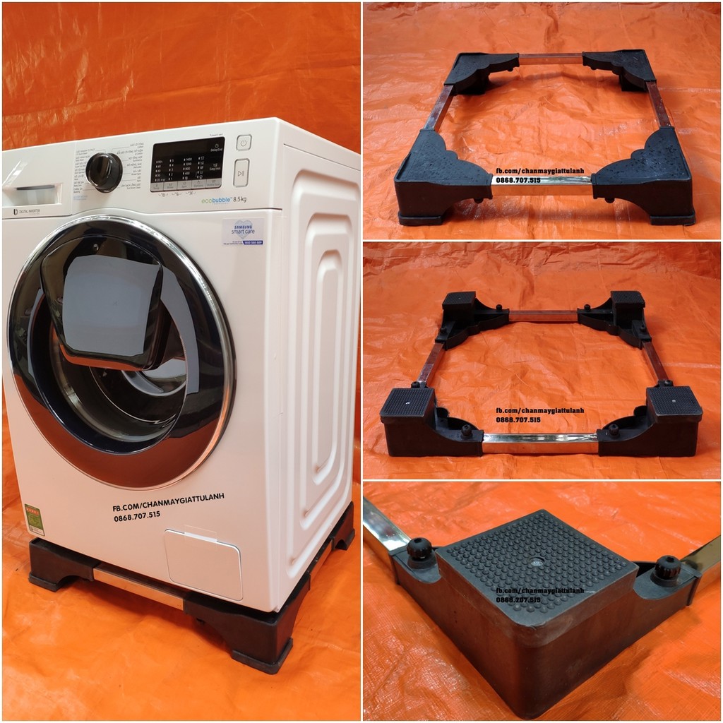 Anti-vibration washing machine base for concrete pillars with ...