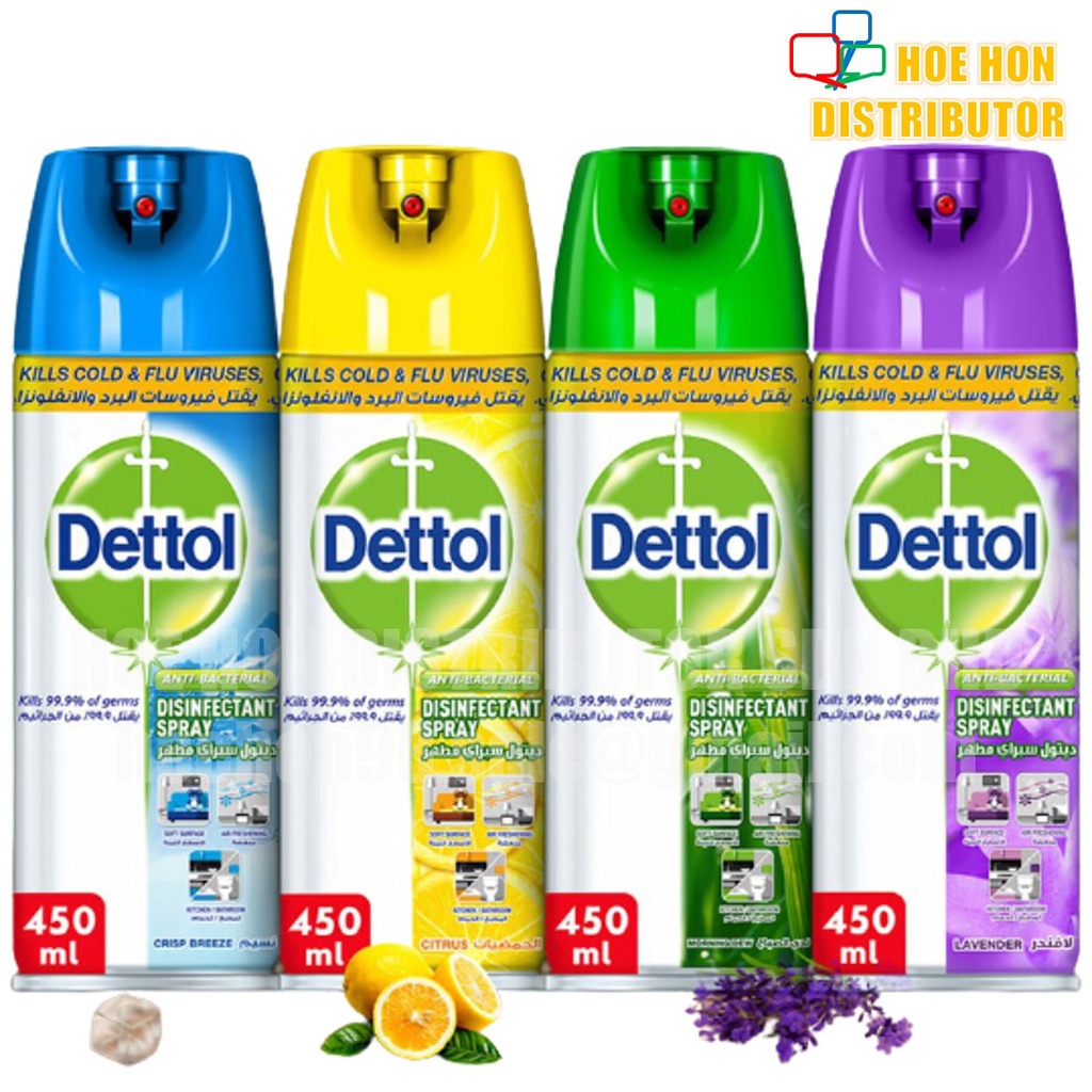 Dettol Disinfectant Spray 450ML Morning Dew / Crisp Breeze / Lavender ...