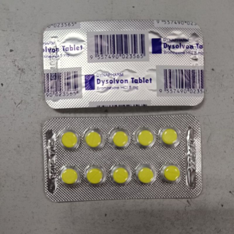 Dysolvon Tablet 8mg | 1 strip 10’s | Expiry 4/2026 BROMHEXINE kahak ...