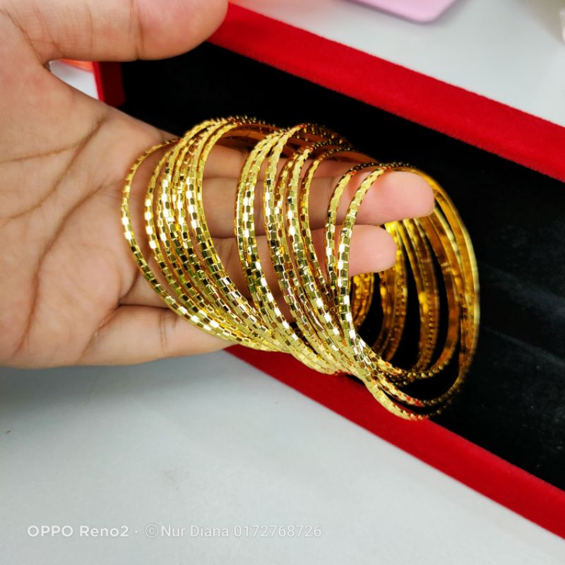 Bangle emas sadur suasa 18k | Shopee Malaysia