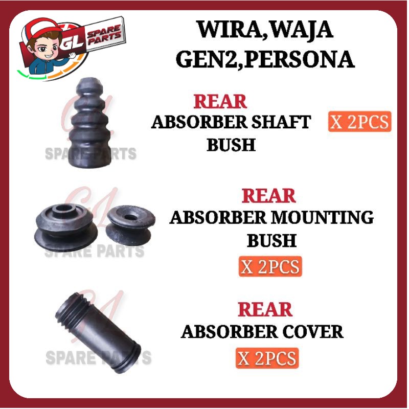 ABSORBER BUSH KIT (REAR) (SET) PROTON WIRA WAJA GEN2 PERSONA (ABSORBER ...