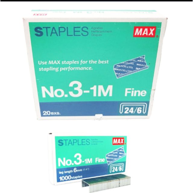 Max staples bullet no.3-1M ( box/20pcs small box) | Shopee Malaysia