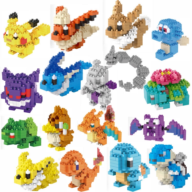 Pokemon Anime Cartoon Diamond Building Blocks LNO Creative Toys Series ...