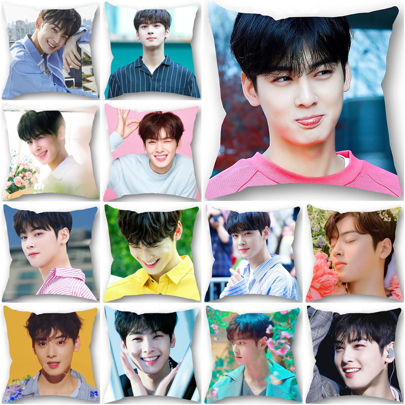 Square Pillow Case New K-pop Astro 아스트로 Cha EunWoo Single-sided Printed ...