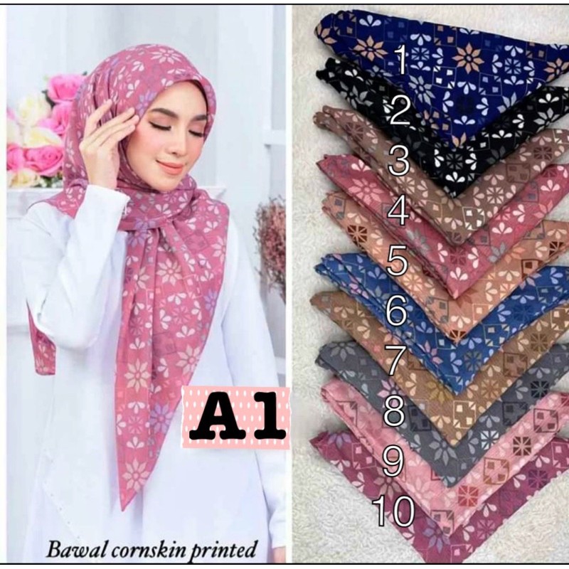 🔥 NEW! TUDUNG BAWAL CORNSKIN CORAK PRINTED 🔥 | Shopee Malaysia