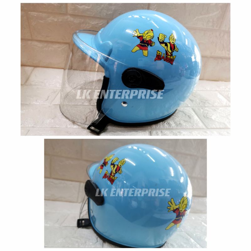 COLORFUL HELMET KIDS MOTORCYCLE / HELMET BUDAK (FREE VISOR) | Shopee ...