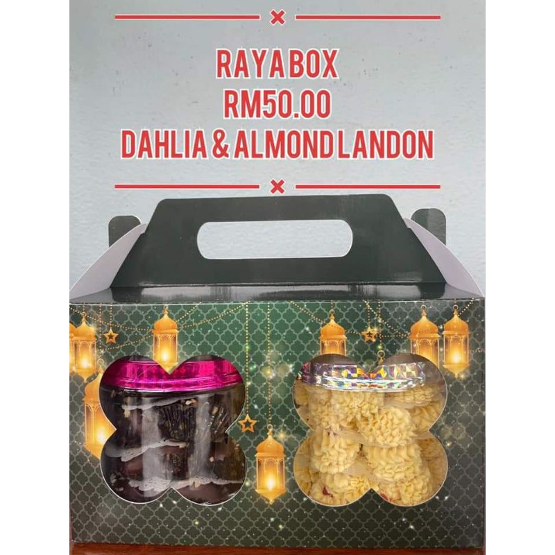 Raya Box Biskut Raya Ramadan month Tart Nenas Almond Biskut Raya 2021 ...