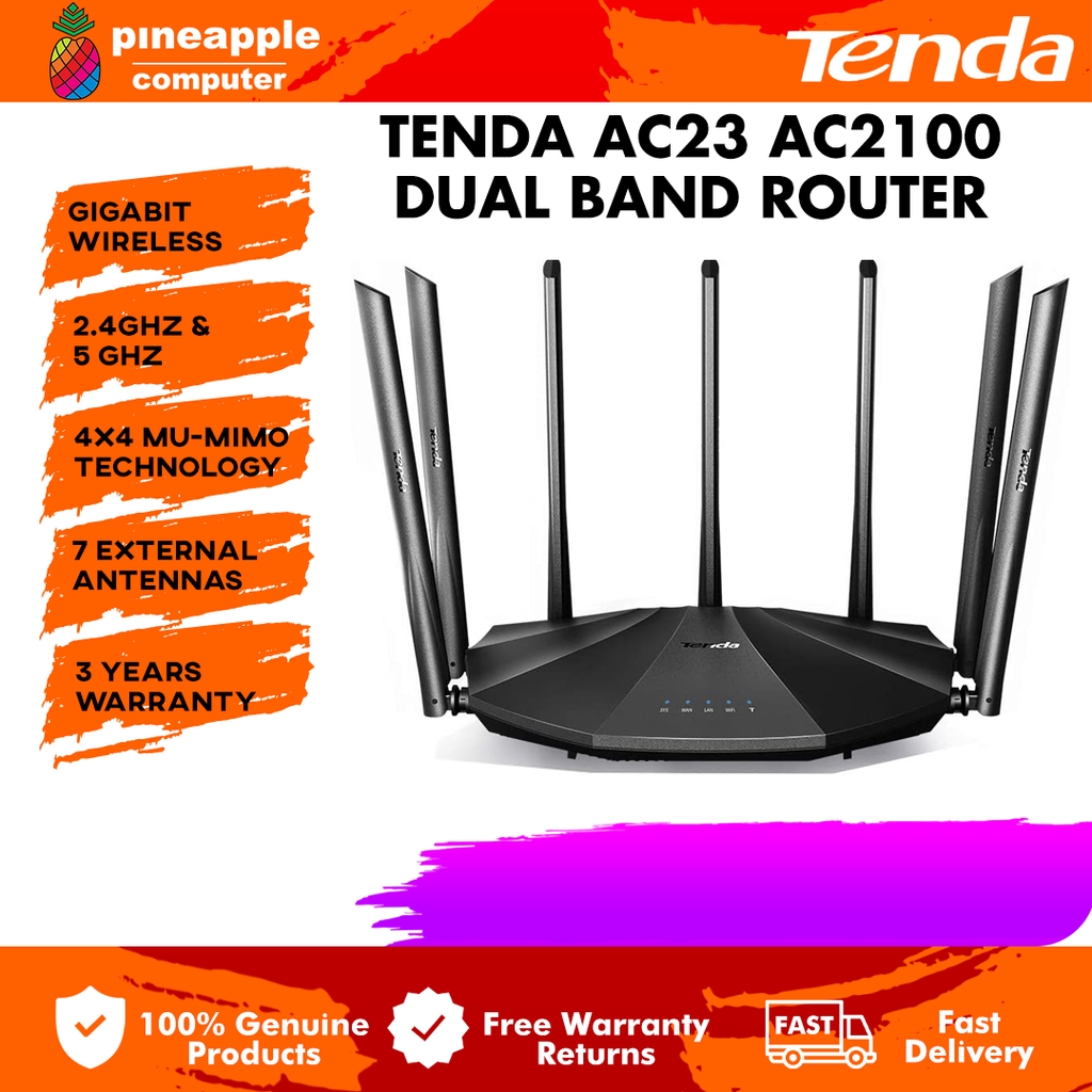 Tenda AC23 AC2100 Dual Band Gigabit WiFi Router Modem -Malaysia Version ...