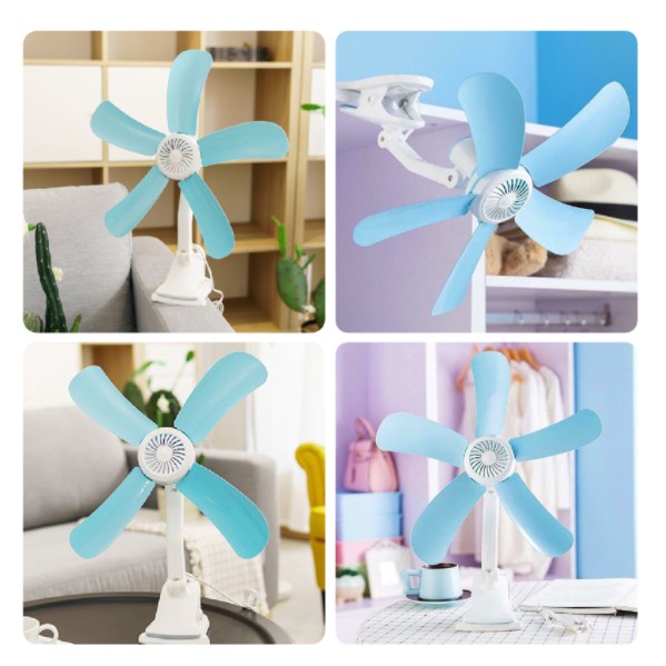 NEW ARRIVAL Clip Fan 5 Blade Silent Wall Mounted Bed Electric Mini Clip ...
