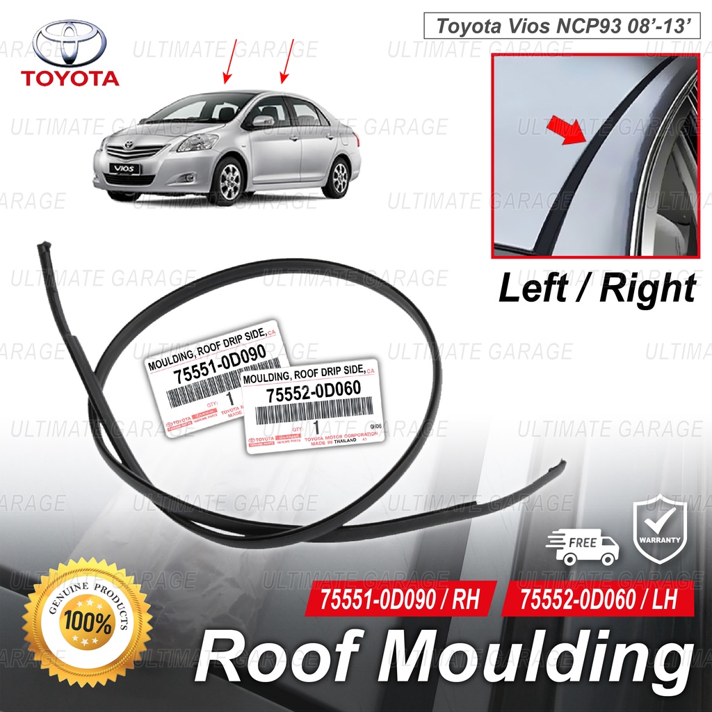 ORIGINAL Toyota Vios NCP93 ROOF MOULDING LINING RUBBER OUTER STRIP ...