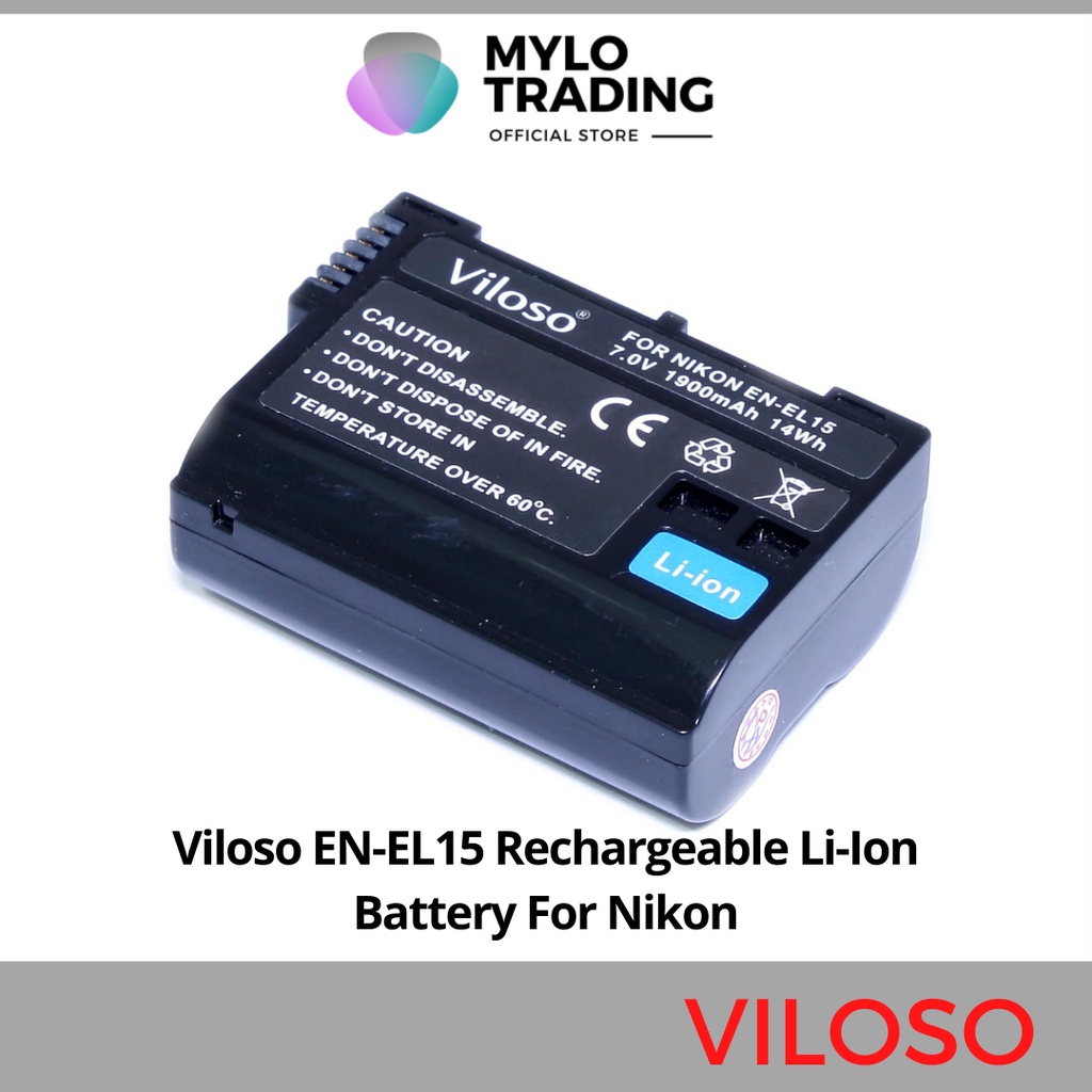 Viloso EN-EL15 Rechargeable Li-Ion Battery For Nikon D7000/D600/D800 ...