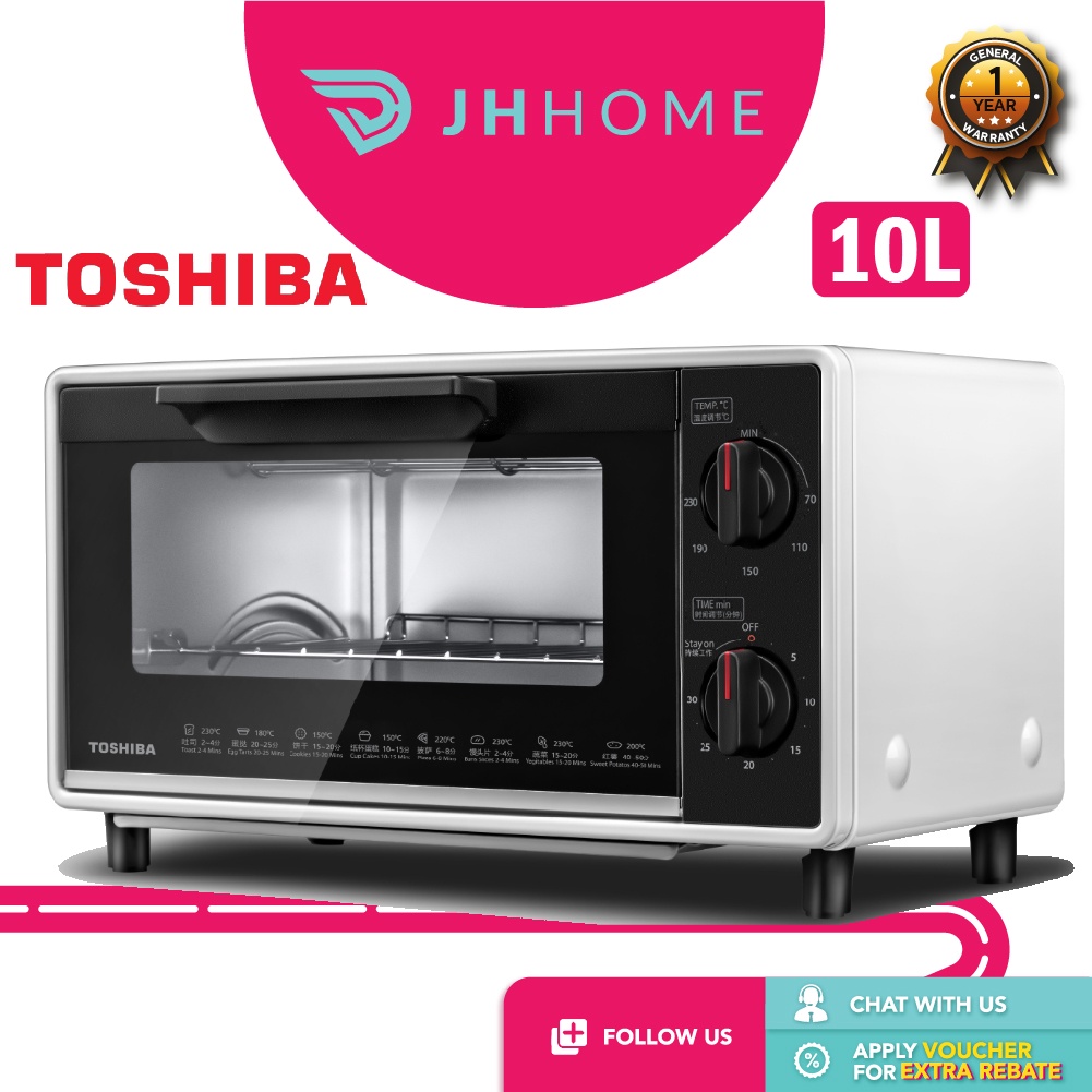 Toshiba 10L Toaster Oven TM-MM10DZF(WH) | Midea MEO-10BDW-BK | Shopee ...