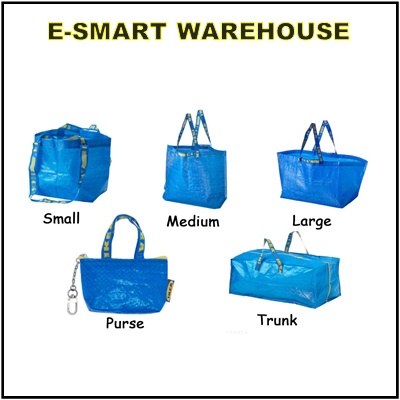 (READY STOCK )IKEA ORIGINAL Blue Bag Laundry Carrier Recycle Reusable ...