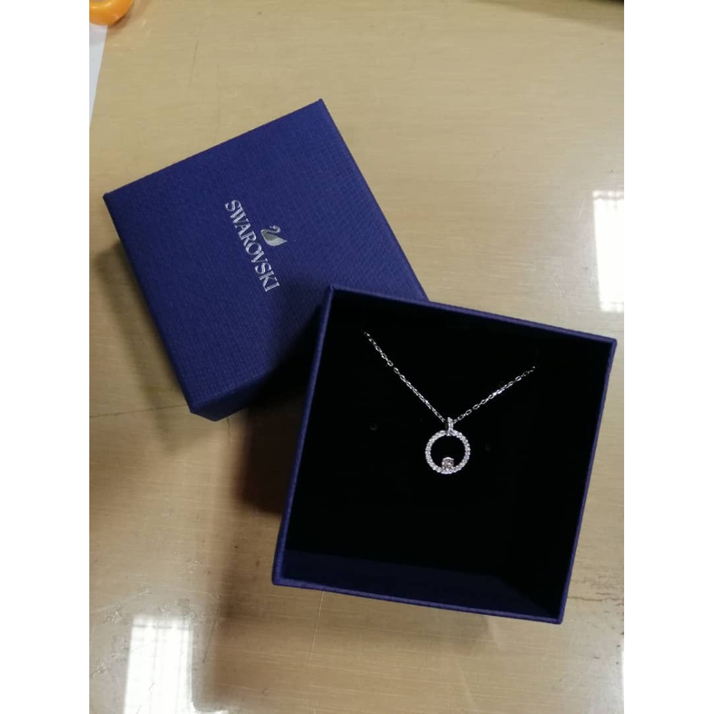 CREATIVITY CIRCLE PENDANT, WHITE, RHODIUM PLATED | Shopee Malaysia