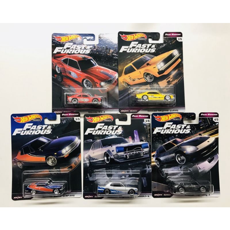 1/64 Hot Wheels Fast Rewind Fast & Furious (skyline, rx3, skyline ht ...