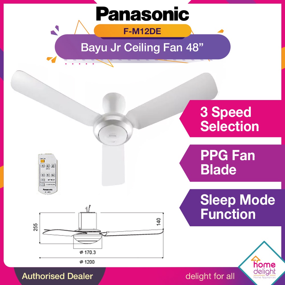 [NEW] Panasonic Ceiling Fan 48 Inch Bayu Jr [ F-M12DE ] | Shopee Malaysia