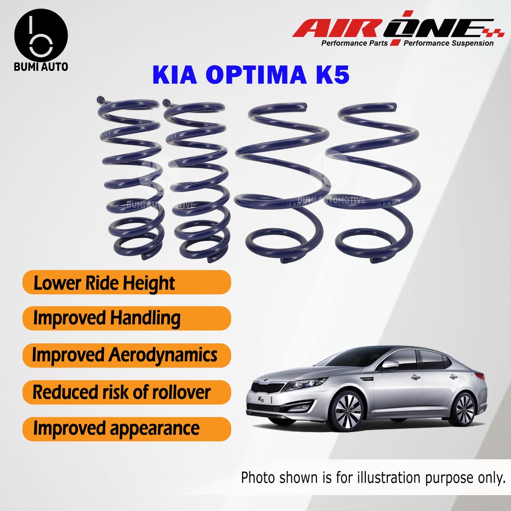 Kia Optima K5 TF '11 Lowered Sport Coil Spring Front (Depan) & Rear (Belakang) 1 SET (4pcs ...
