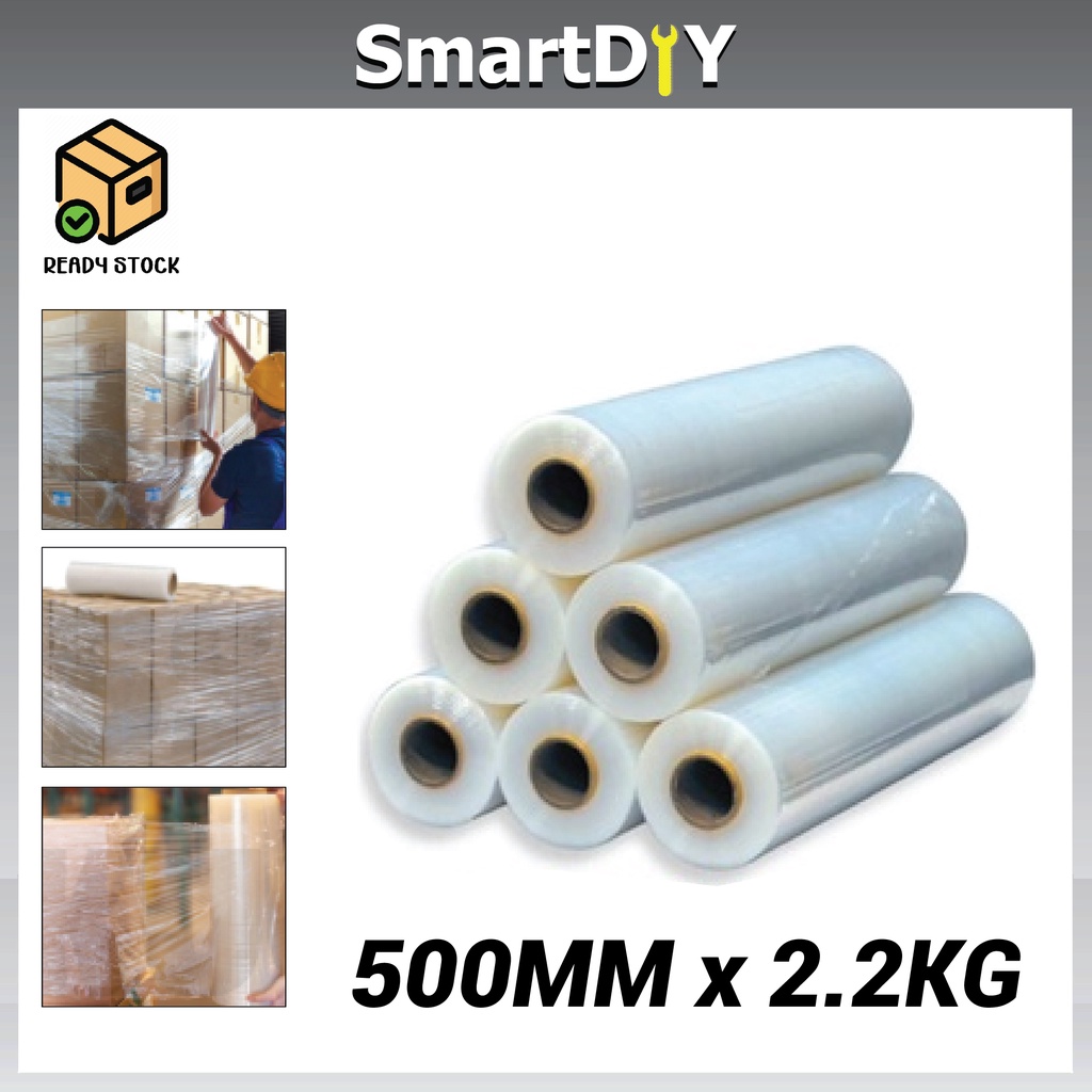 500mm 2.2kg Stretch Film / Wrapping Firm / Plastic Pallet Wrap Clear ...
