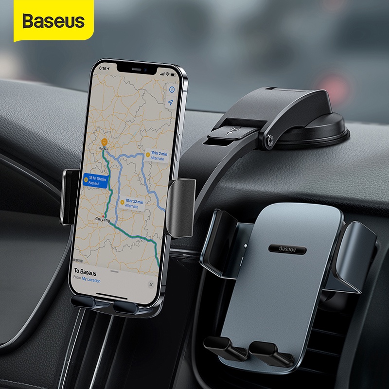 Baseus Car Clamp Phone Holder Air Vent Mount For iPhone Samsung Huawei ...