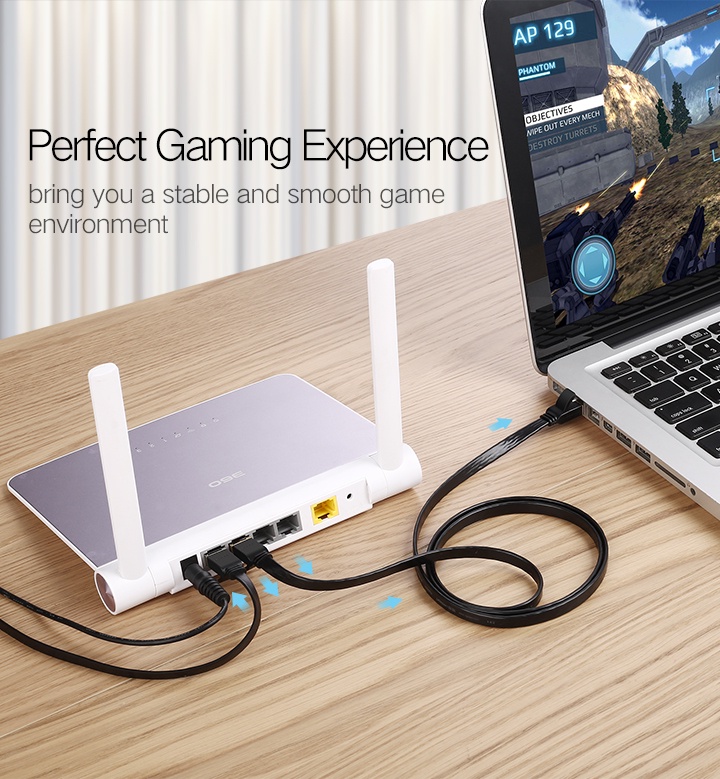 UGREEN Cat7 Flat Ethernet LAN Cable 10Gbps 600Mhz 32AWG 6.3 mm UTP Gold ...