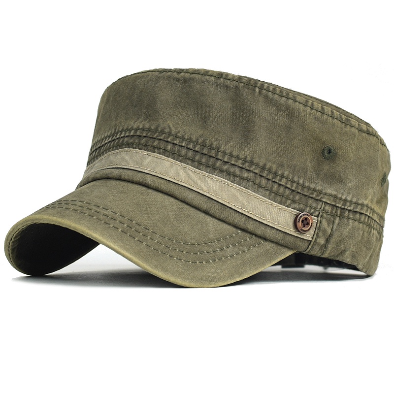 Washed Cotton Army Cap Men Casual Cadet Unique Design Military Caps ...