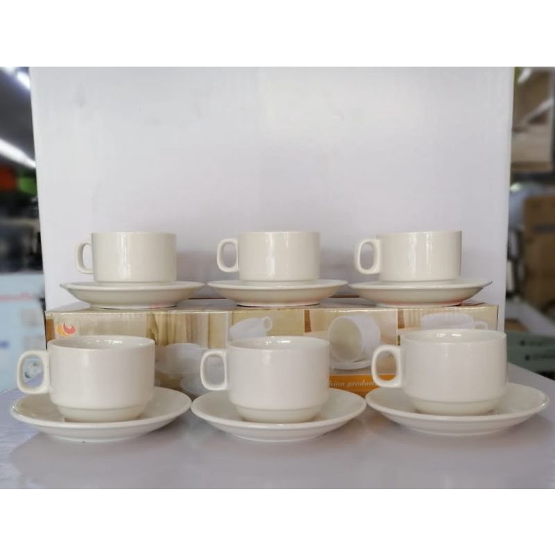 Set 12pcs cawan dan piring [PUTIH] / cawan putihSet 12pcs cawan dan ...