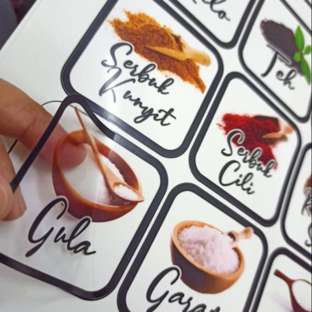 Sticker Dapur /Kitchen/Rempah Ratus Murah Kalis Air Transparent ...