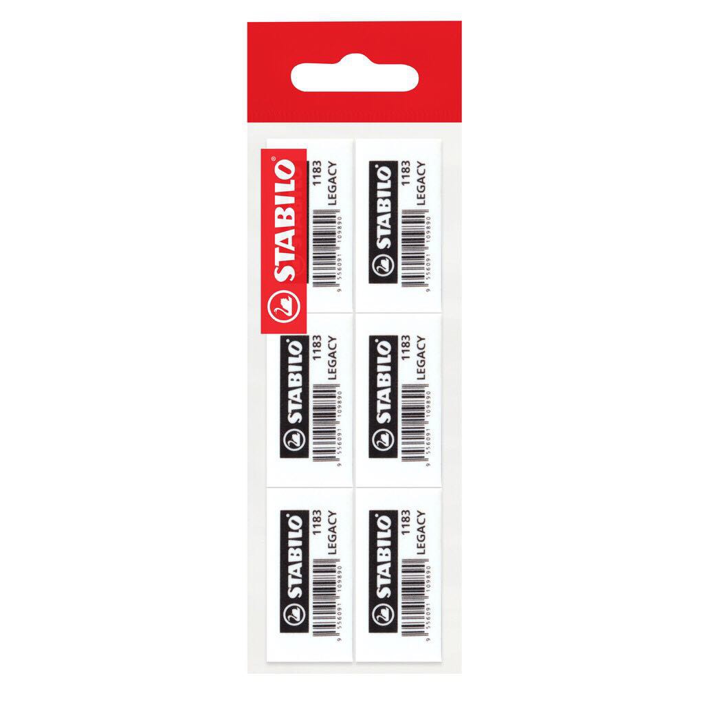 READY STOCK ⭐ Stabilo Legacy Eraser 6 Pcs / Rubber / Pemadam (White ...