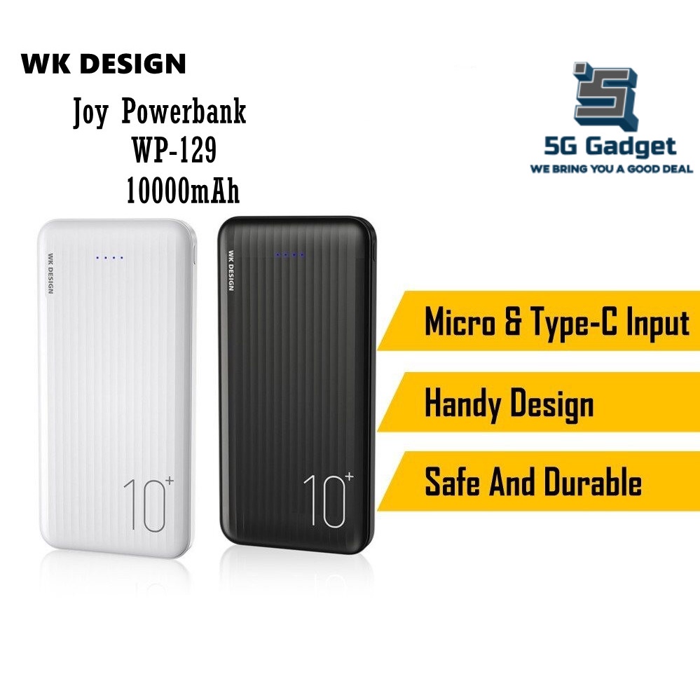 ORIGINAL WK DESIGN Powerbank WP-129 10000mAh Type-C & Micro Input Fast ...