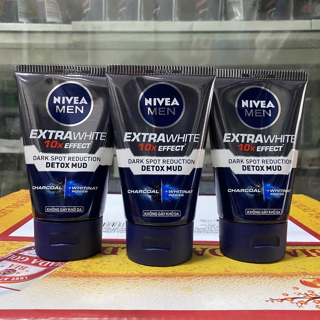 Nivea MEN Detox Mud mineral Mud cleanser helps brighten skin & reduces ...