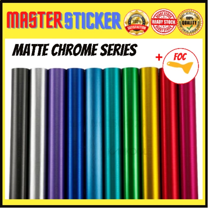 Car Vehicle 152cm X 30cm Matte Chrome Satin Vinyl Wrap Film Car Sticker ...