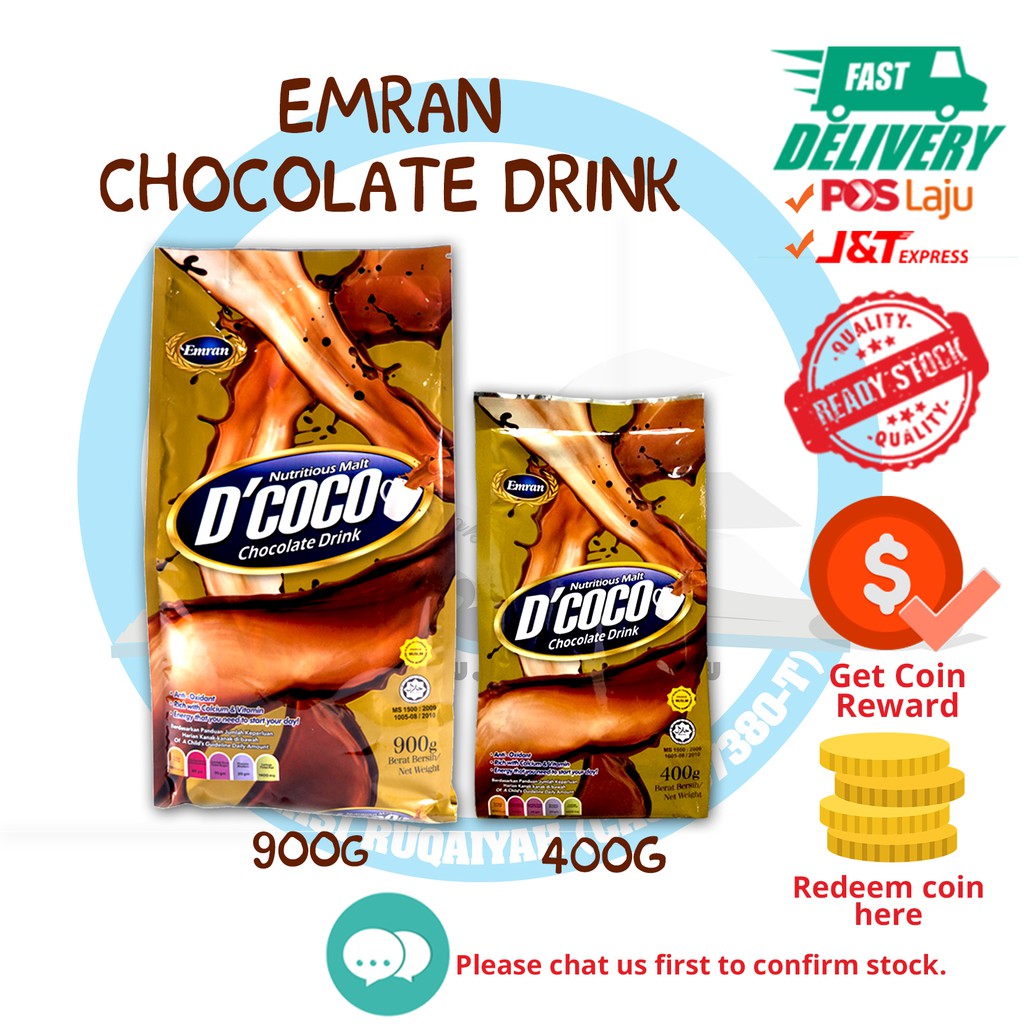 EMRAN D'COCO CHOCOLATE DRINK - MINUMAN COKLAT MUSLIM PRODUK SEISI ...