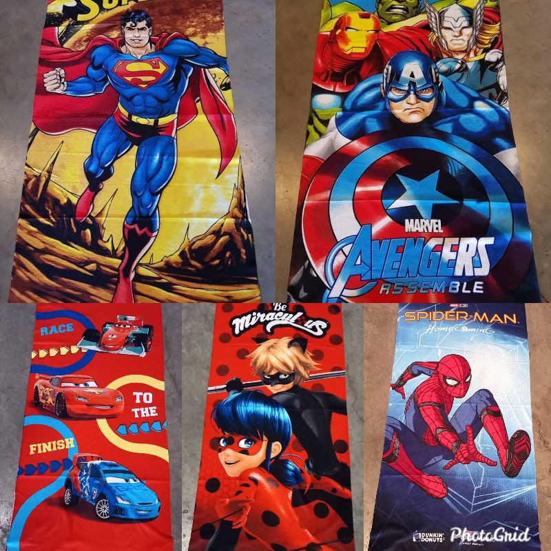 Superhero Cartoon Character Towel 70cm x 140cm | Shopee Malaysia