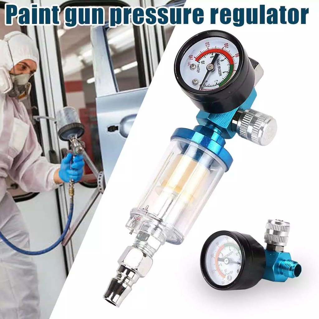 HVLP Spray Paint Air Regulator Gauge Filter Pneumatic Oil Water Trap ...