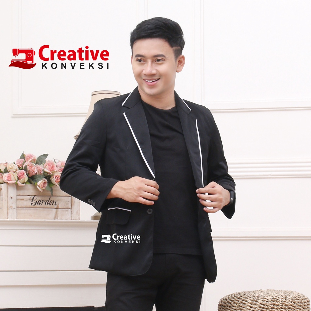 HITAM PUTIH PRIA Black School OSIS Alma Mater Coat With White Trim ...