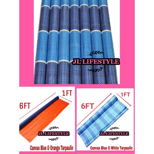Blue white Canvas Blue Oren Canvas Roll Tarpaulin 6ft Kanvas Biru Putih ...