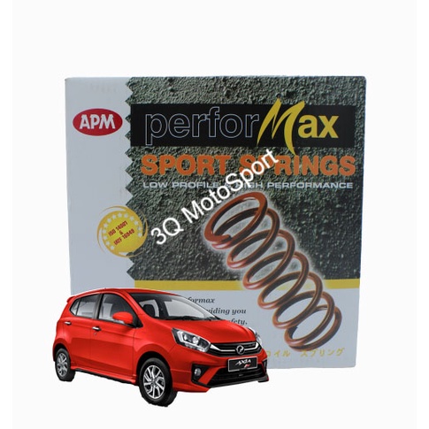 PERODUA AXIA, BEZZA LOWERED COIL SPORT SPRING [APM PERFORMAX] | Shopee ...