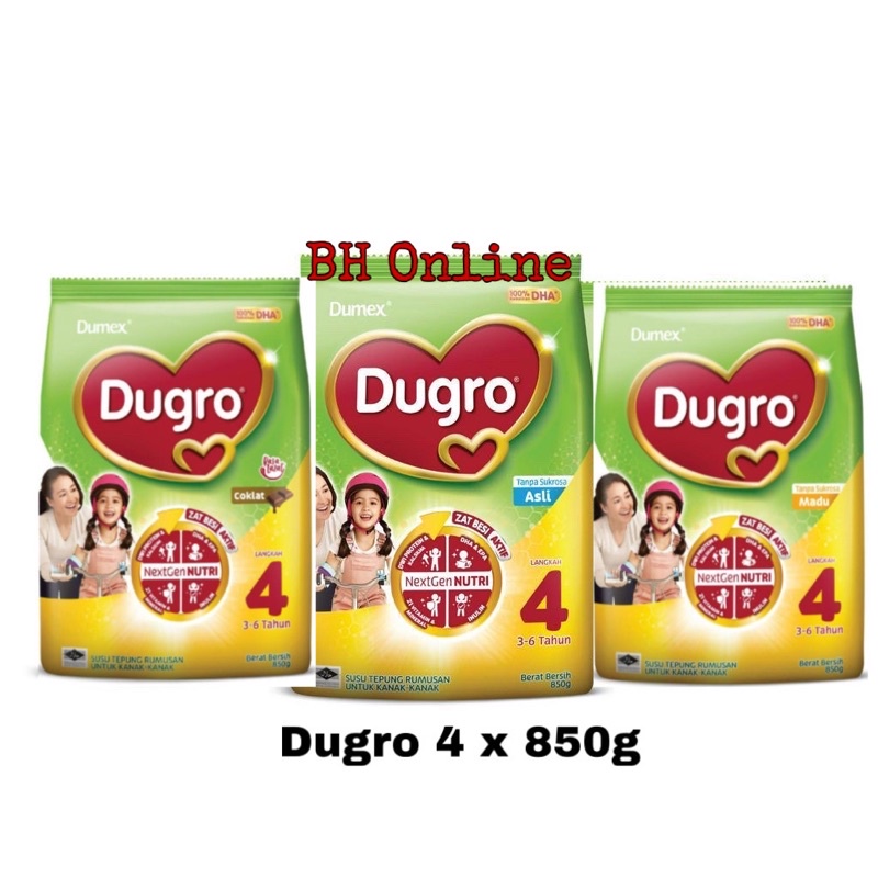 Dumex Dugro Step 4 (850g x 2 packs) Biasa, Madu, Coklat | Shopee Malaysia