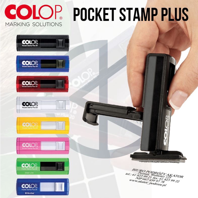 COLOP Custom Made Pocket Stamp Plus 20 30 40 / Mini Small Portable ...